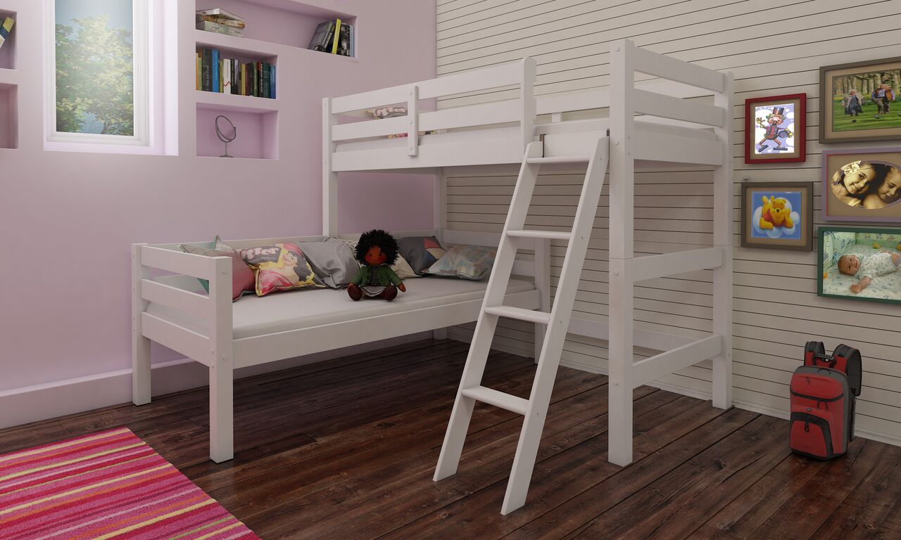 Eric Corner Bunk White - Available at Mattress Mick's